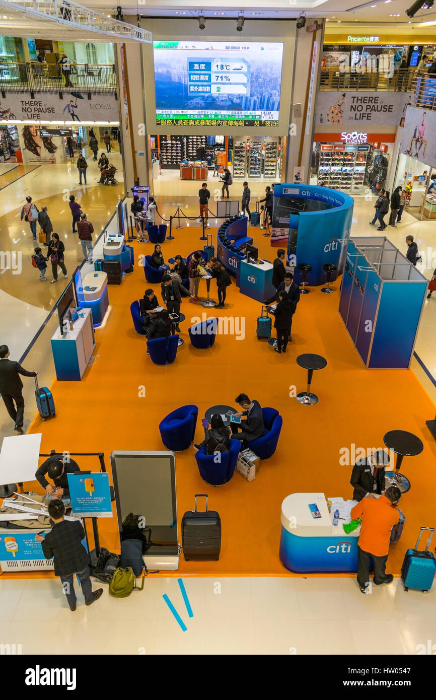 New customer sign up at temporary pop up Citi bank at a shopping mall ...