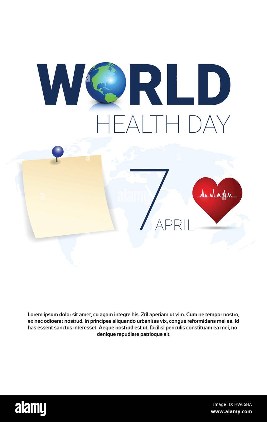Earth Planet Health World Day Global Holiday Banner With Copy Space ...