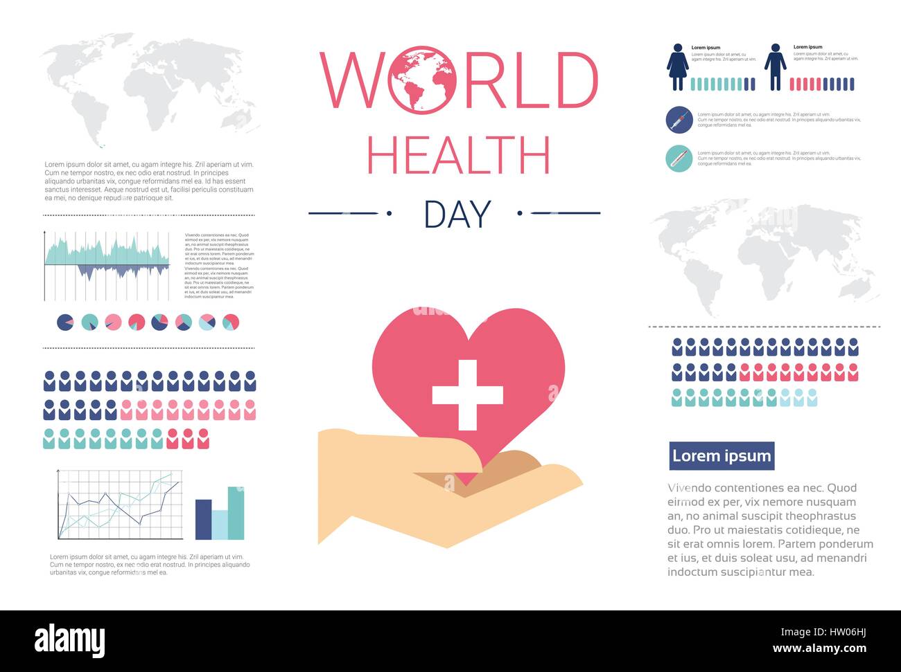 Health World Day Global Holiday Banner With Copy Space Stock Vector ...