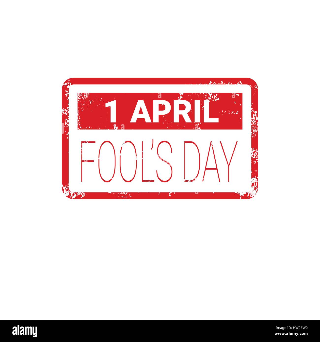 First April Fool Day Happy Holiday Greeting Card Stamp Stock Vector ...
