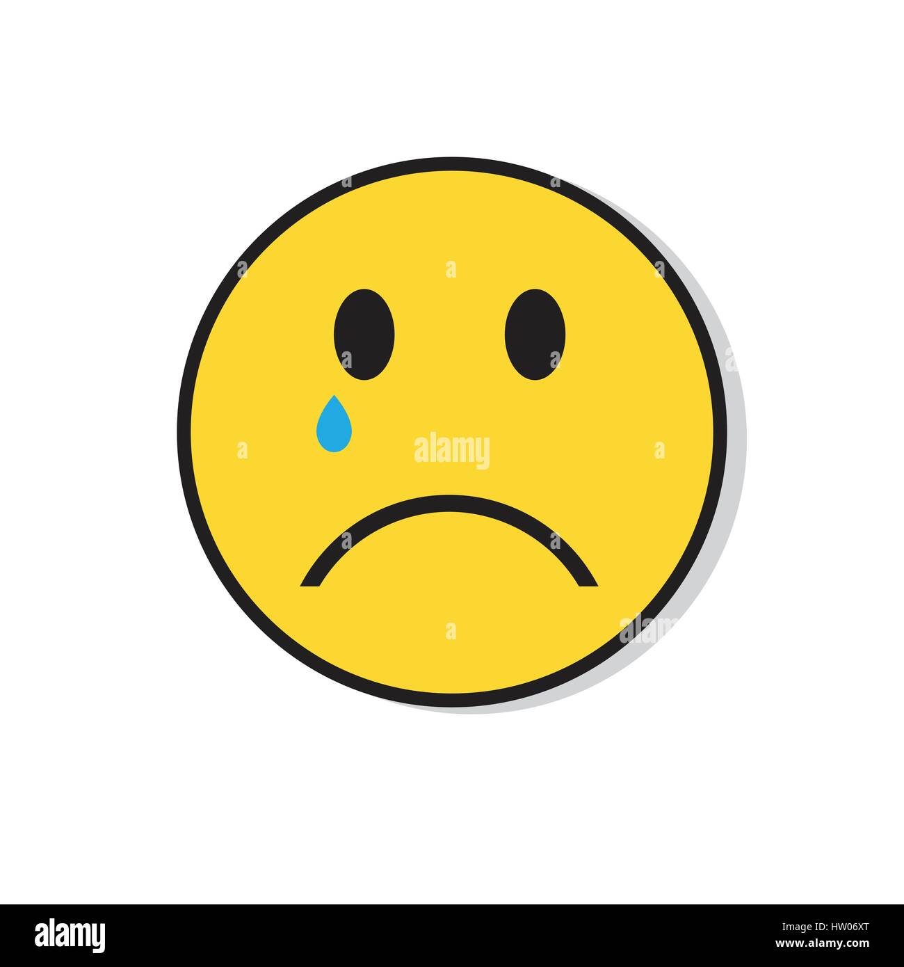 Yellow Sad Face Cry Negative People Emotion Icon Stock Vector Image ...