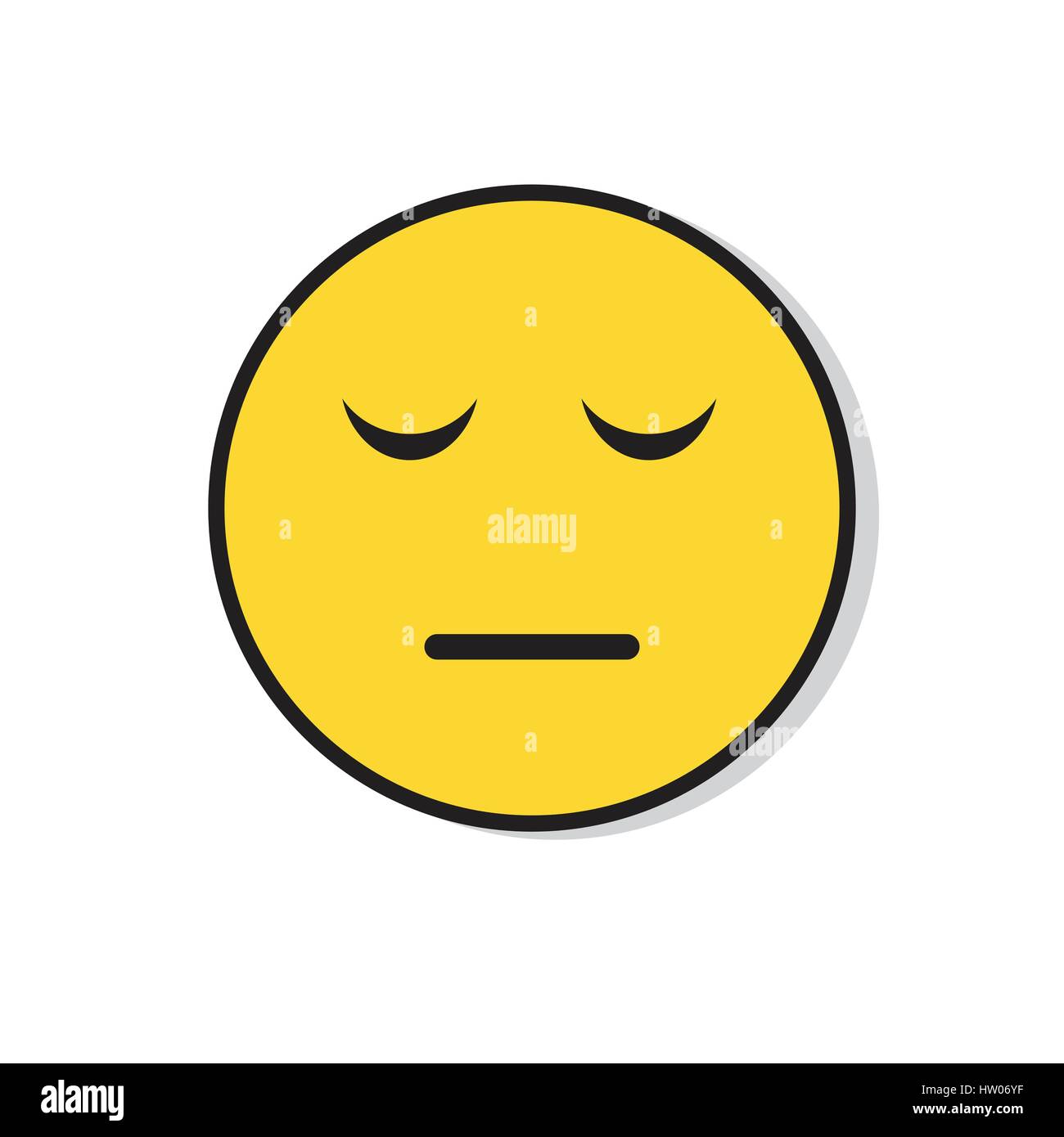 Yellow Sad Face Negative People Emotion Icon Stock Vector Image & Art ...