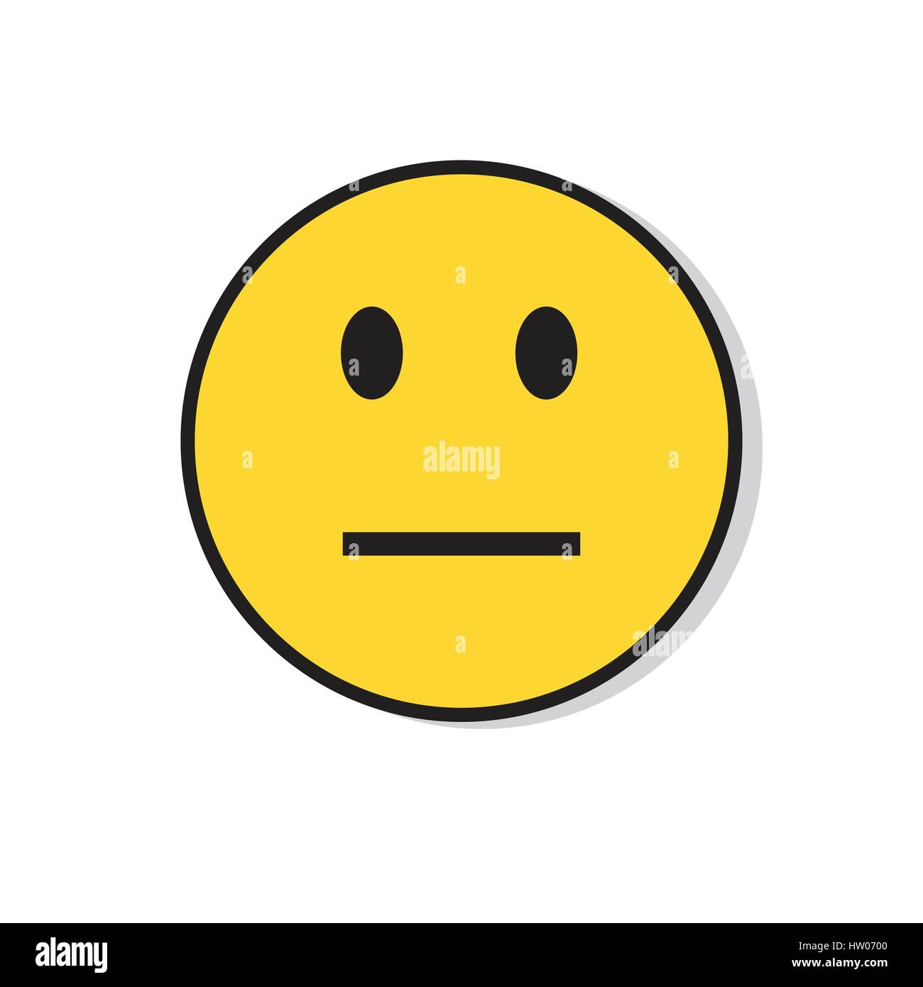 Yellow Sad Face Negative People Emotion Icon Stock Vector Image & Art ...