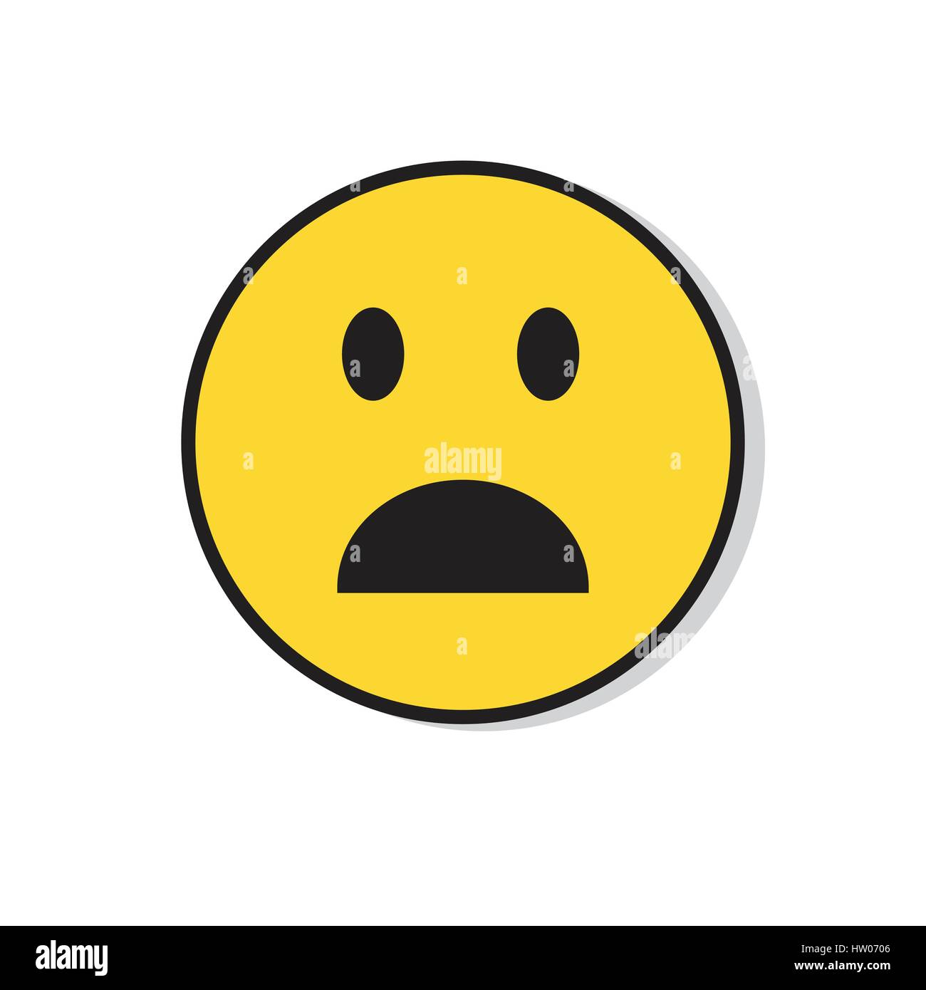 Yellow Sad Face Shocked Negative People Emotion Icon Stock Vector Image ...