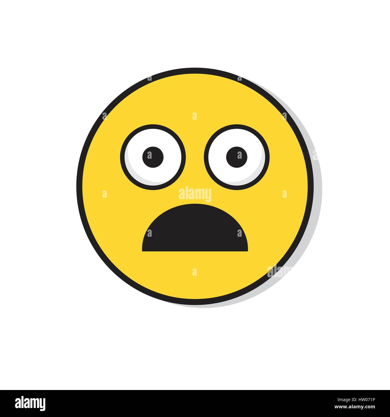 Yellow Sad Face Shocked Negative People Emotion Icon Stock Vector Image ...