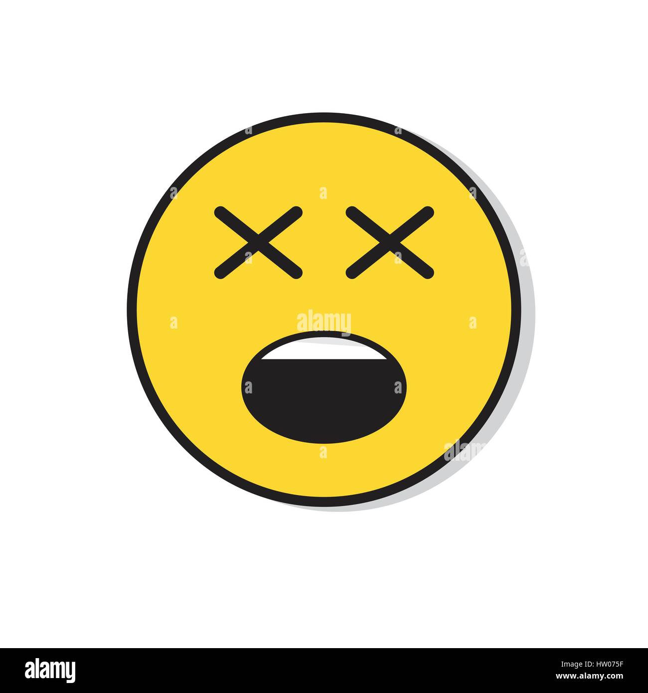 Yellow Sad Face Negative People Emotion Icon Stock Vector Image & Art ...