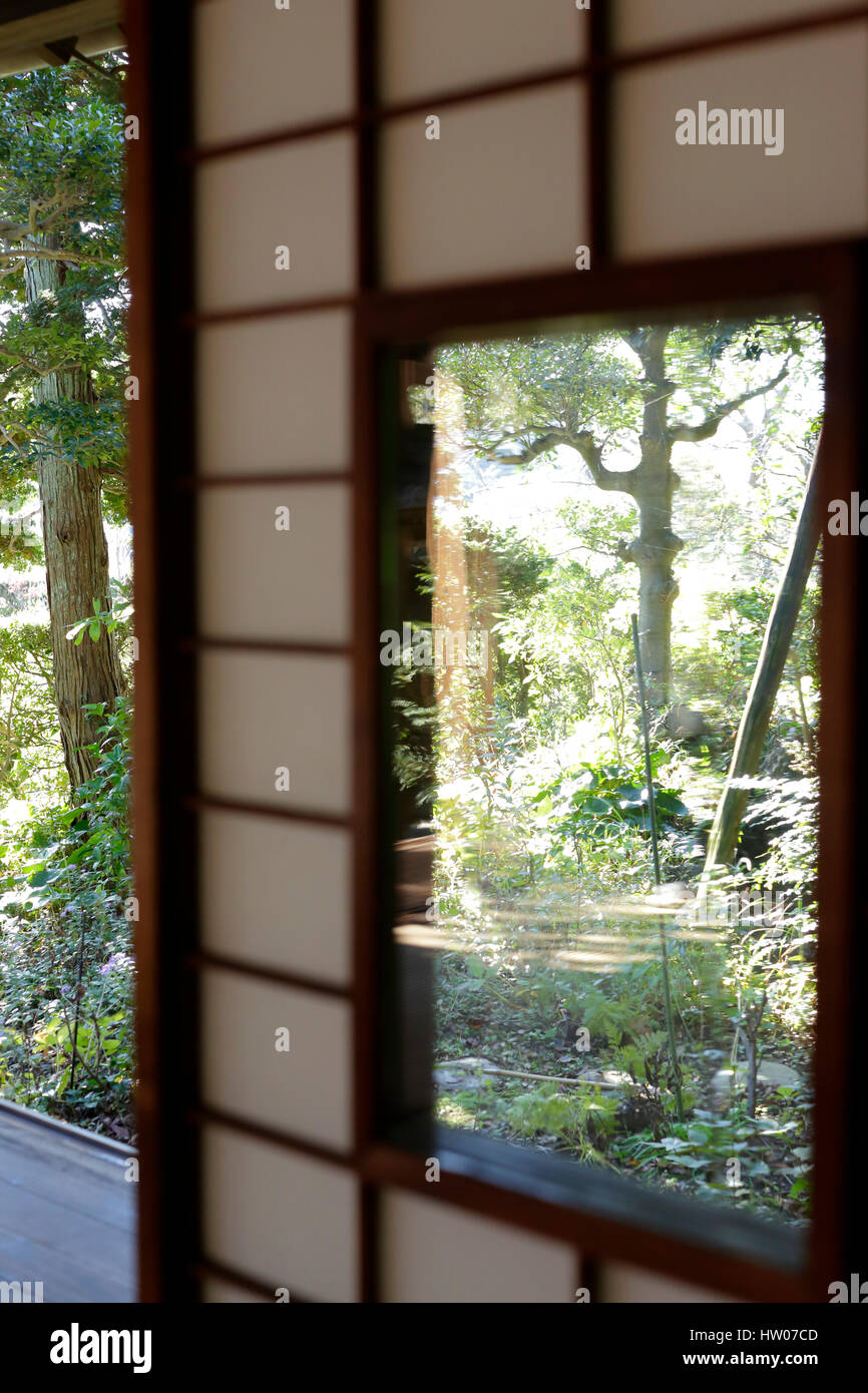 Paper window at traditional Japanese house Stock Photo - Alamy