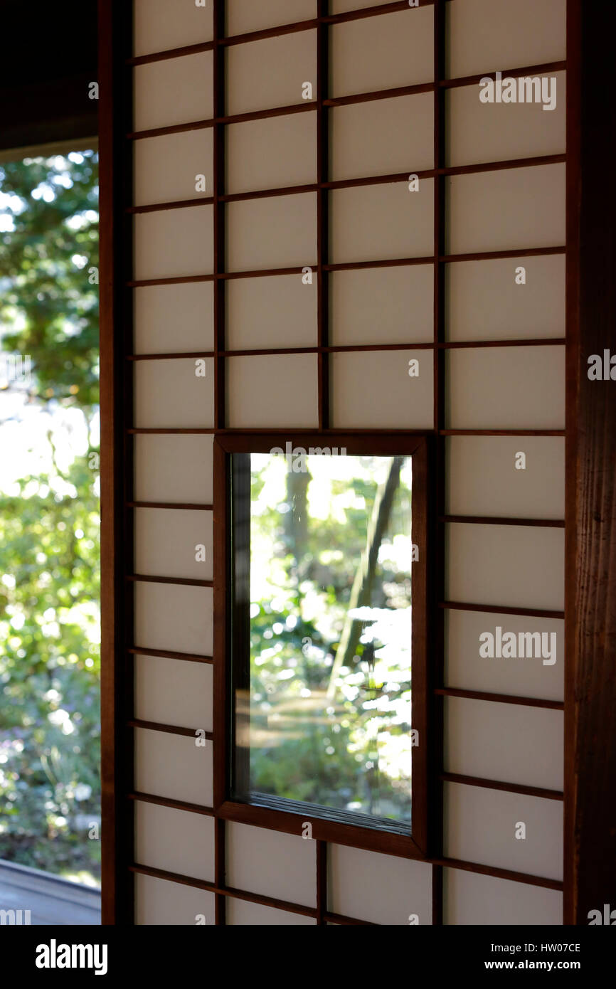 Paper window at traditional Japanese house Stock Photo - Alamy