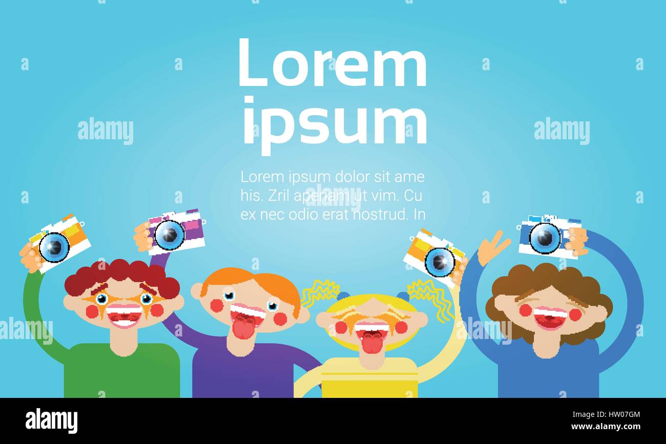 Cartoon boy holding photo camera hi-res stock photography and images ...