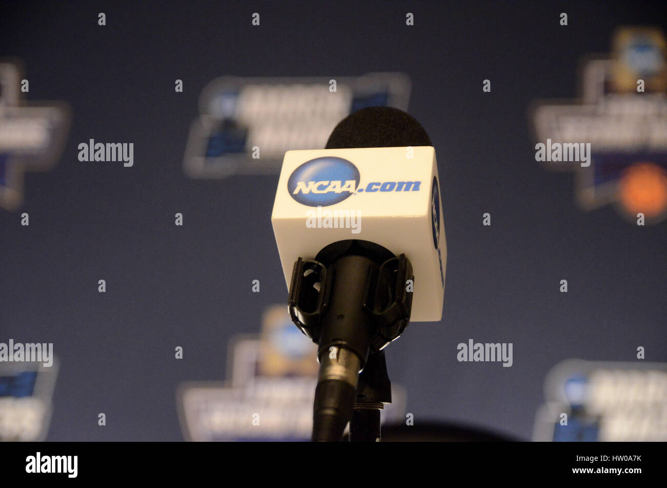 Milwaukee, Wisconsin, USA. 15th Mar, 2017. A microphone with NCAA ...