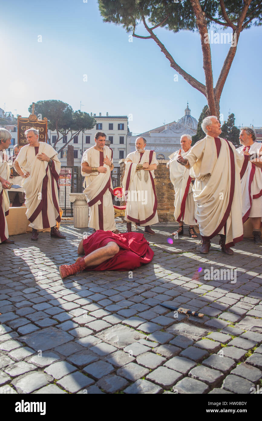 historical re-enactment of the "Ides of March", the 'killing, by some ...