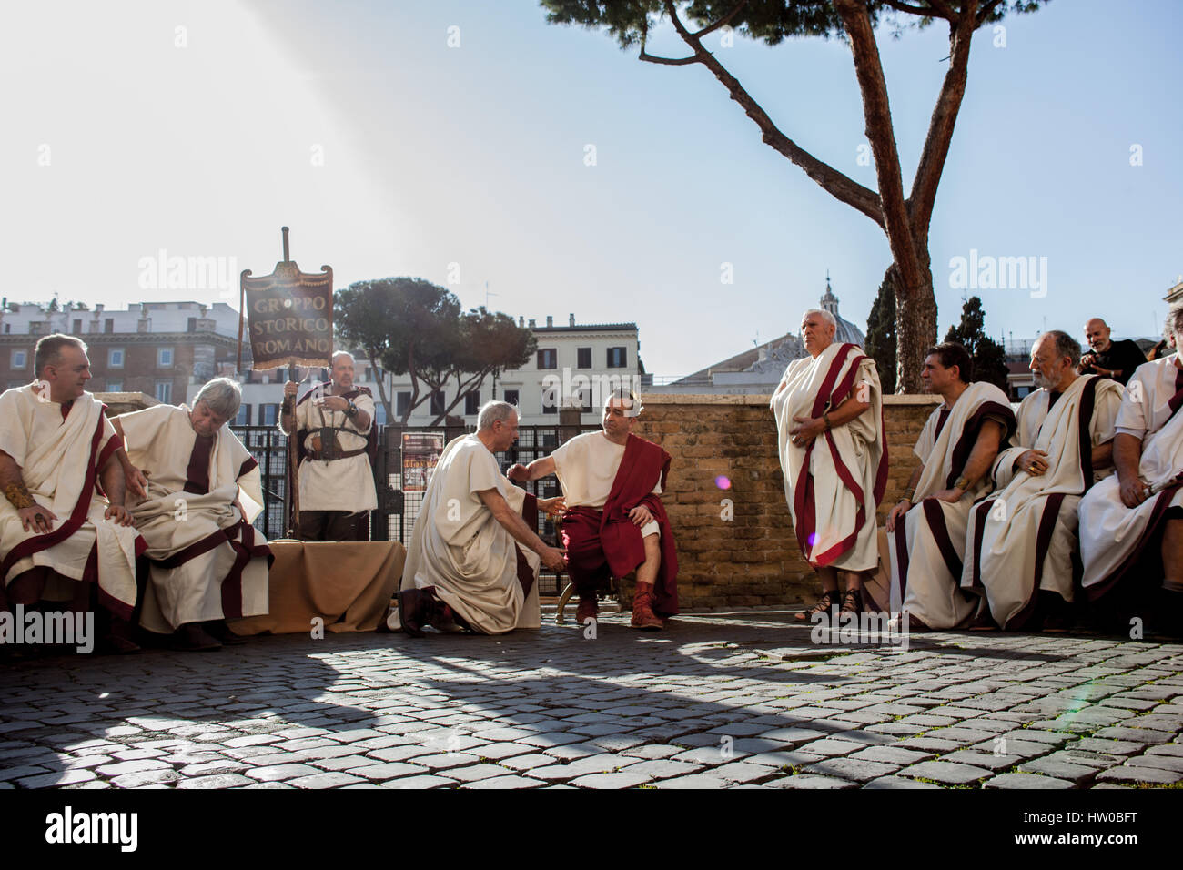 historical re-enactment of the "Ides of March", the 'killing, by some ...