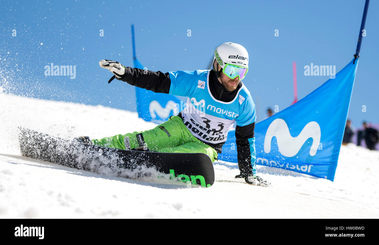 Sierra Nevada, Spain. 14th Mar, 2017. Jure Hafner (Slovenia) during the ...