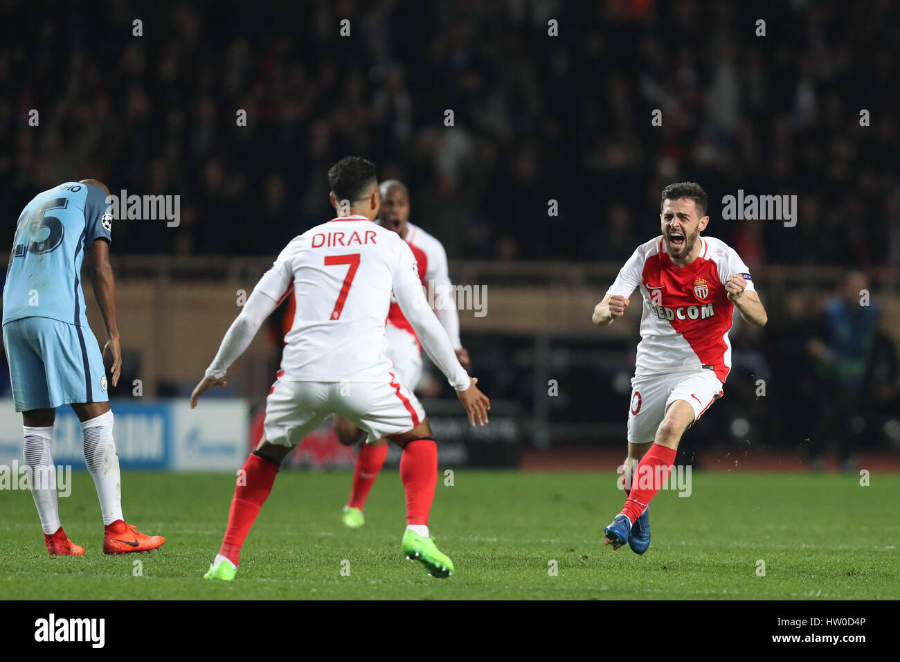 Monaco. 15th Mar, 2017. BERNARDO SILVA of Monaco celebrates at the end ...