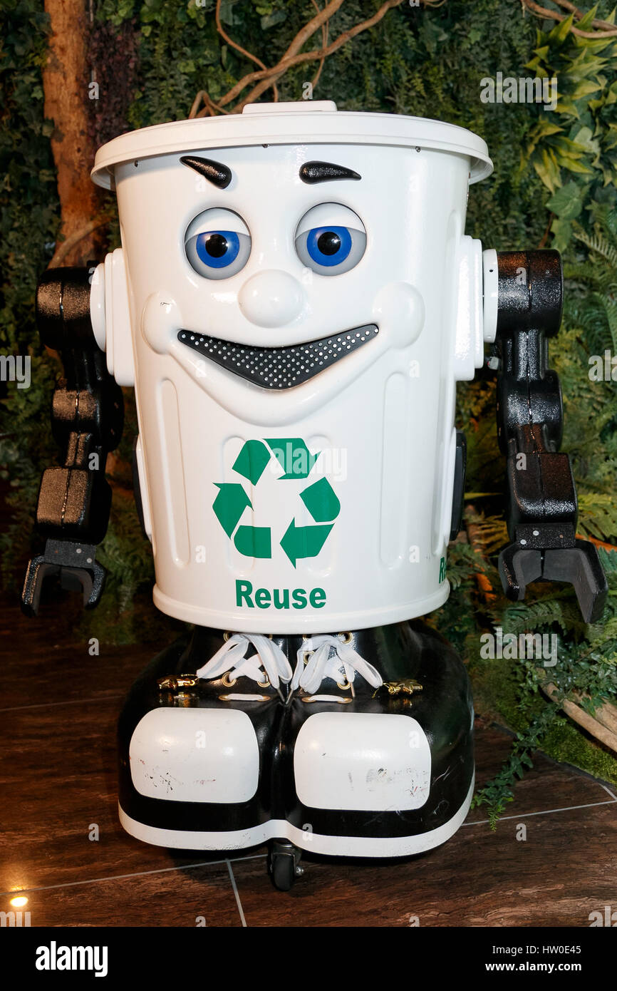 Tokyo, Japan. 15th March 2017. A floor cleaning robot on display at the ...