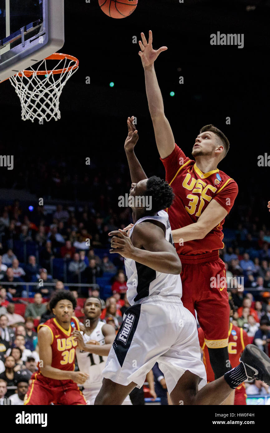 March 15th, 2017: USC Trojans forward Nick Rakocevic (31) goes for the ...
