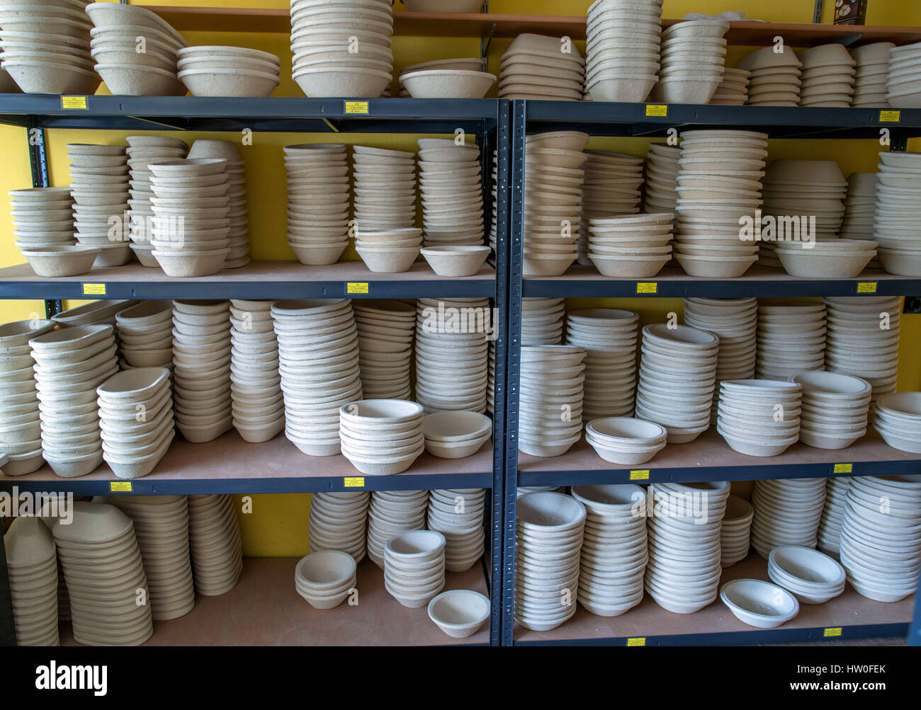 Sternberg, Germany. 8th Mar, 2017. Bread forms made from ground wood ...