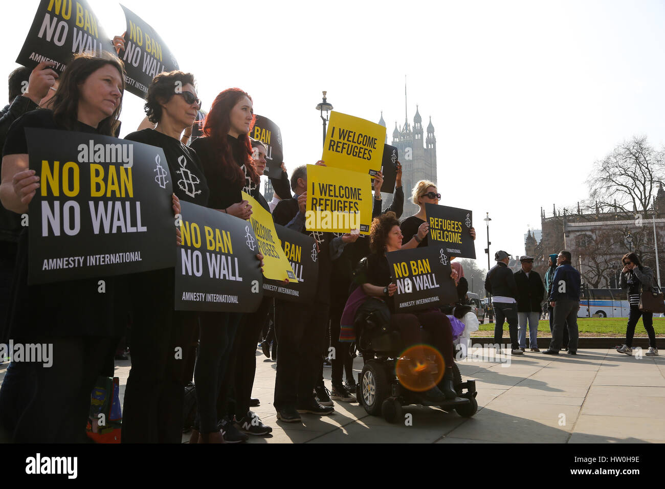 Parliament Square. London. UK 16 Mar 2017. Amnesty International ...
