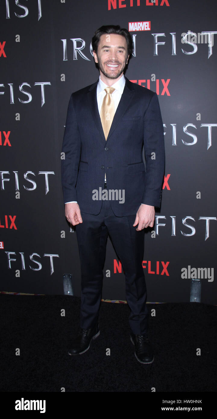 New York, USA. 15th March 2017. Tom Pelphrey attends NetFlix presents a ...