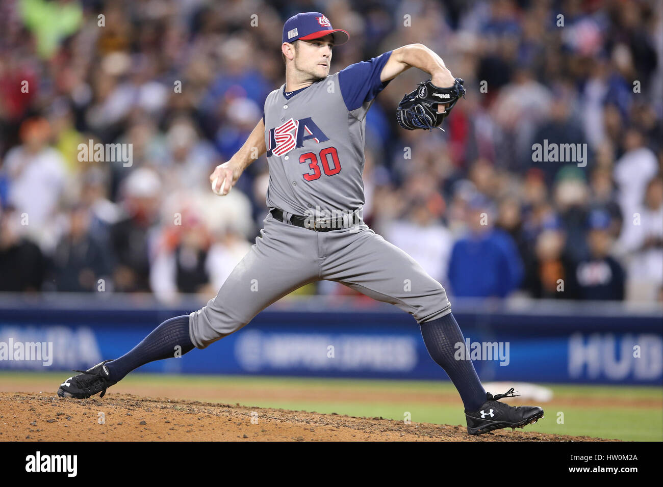 Los Angeles, California, USA. 22nd Mar, 2017. United States pitcher ...