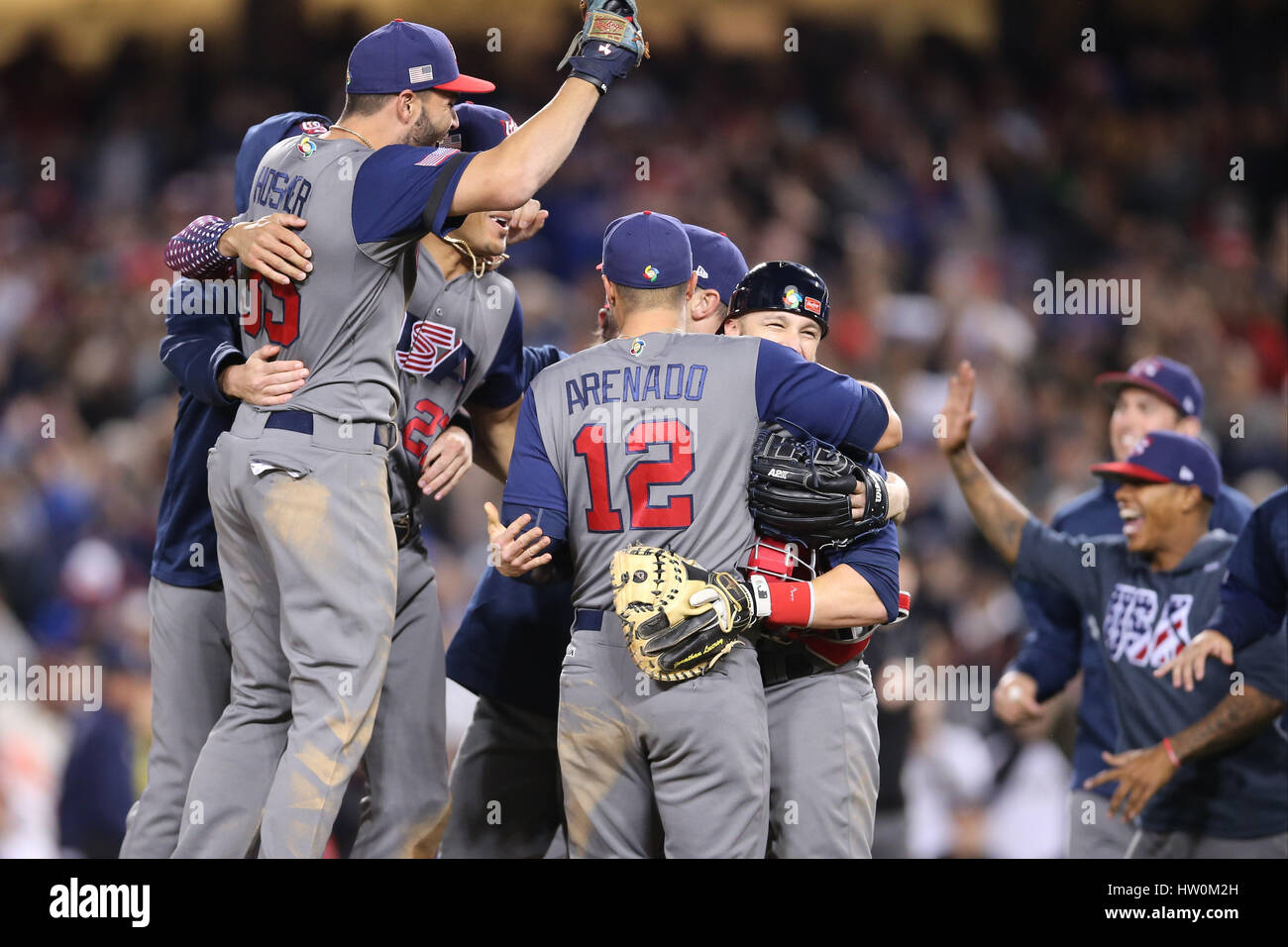 Baseball players celebrate win over hi-res stock photography and images ...