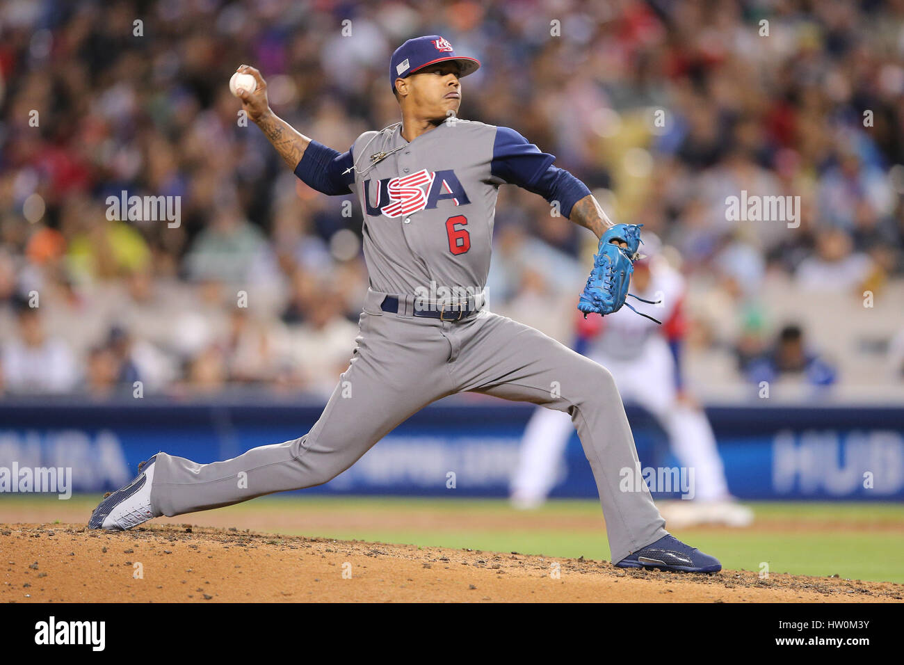 Los Angeles, California, USA. 22nd Mar, 2017. United States pitcher ...