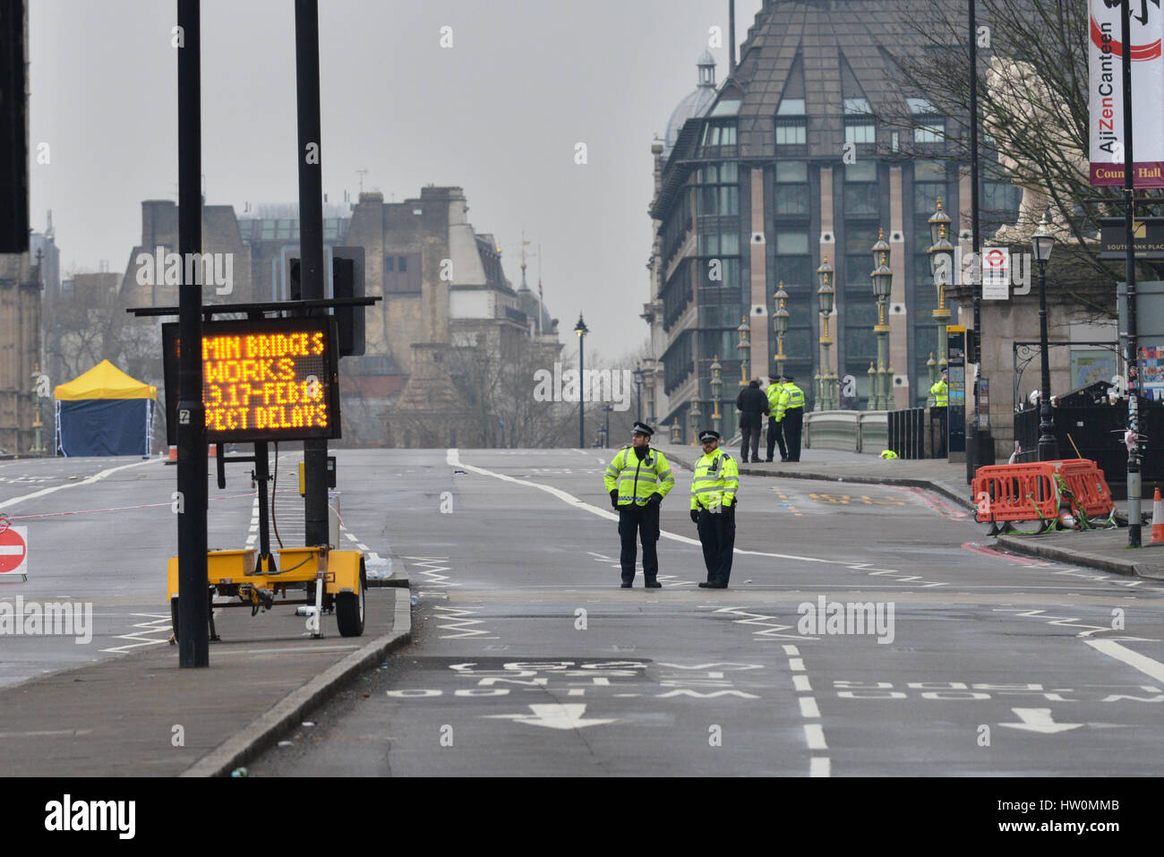 Westminster Bridge, London, UK. 23rd Mar, 2017. Westminster Bridge is ...