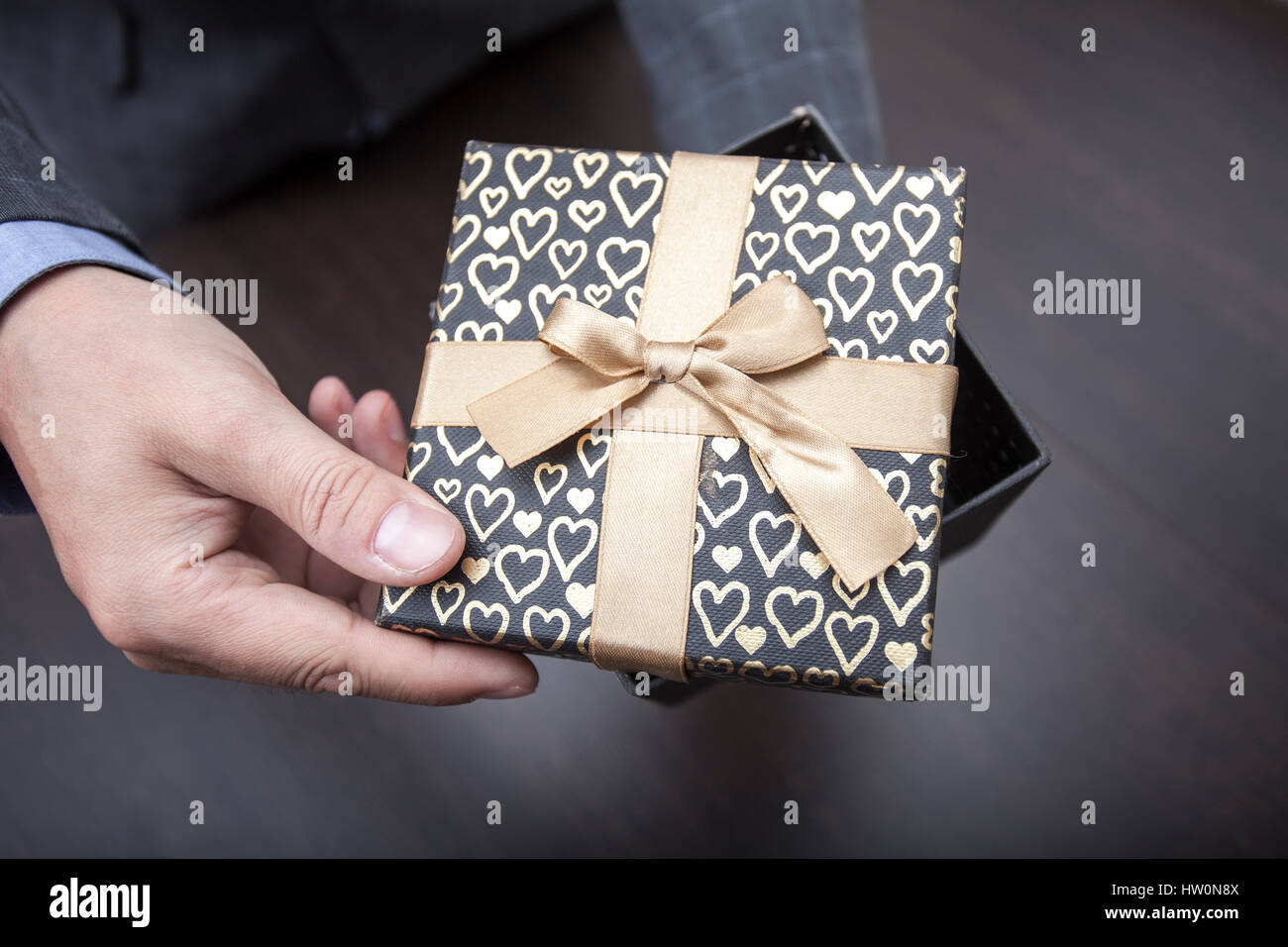 Wrapped box open in hi-res stock photography and images - Alamy