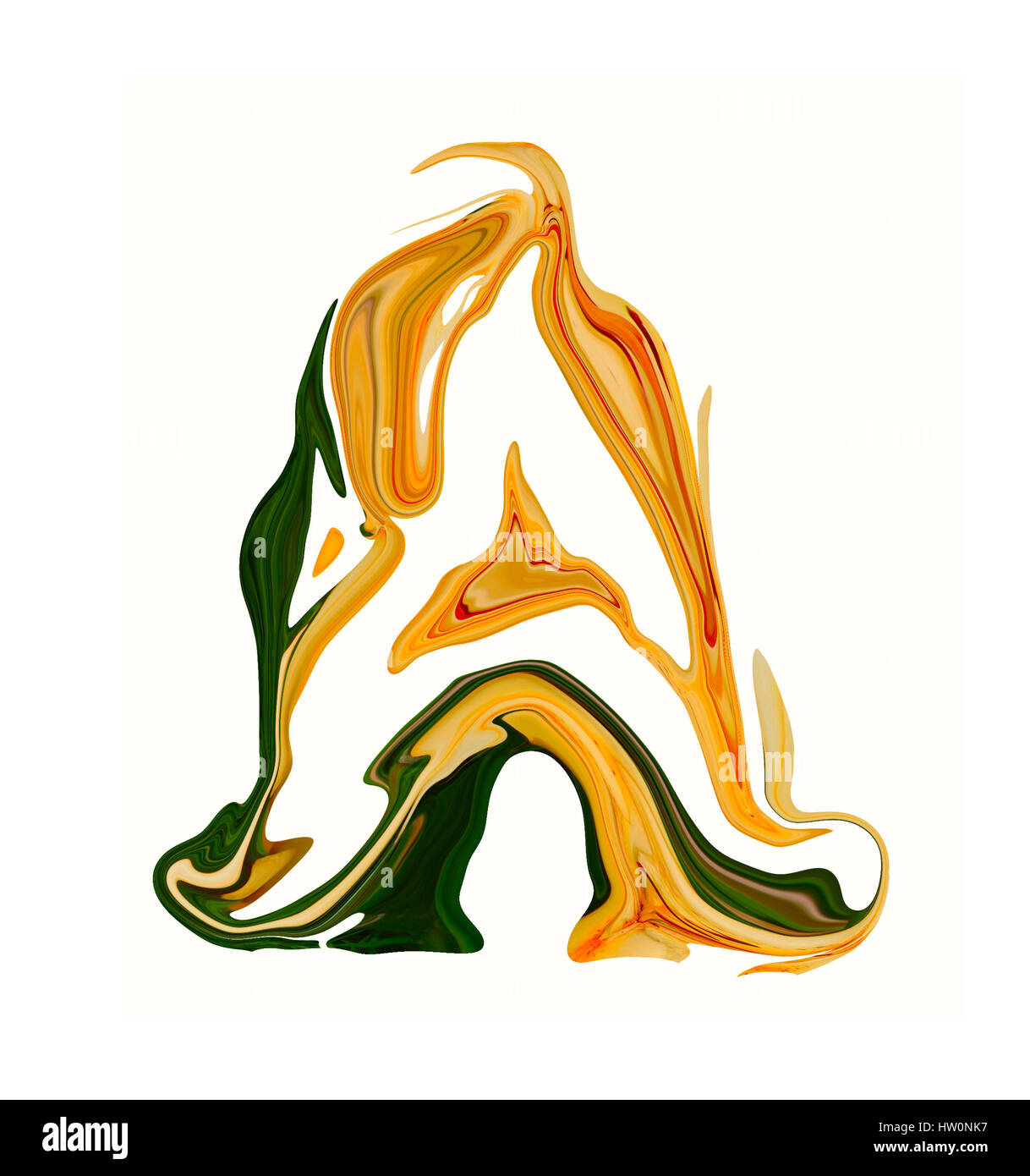 Painted letter A on a white background Stock Photo - Alamy