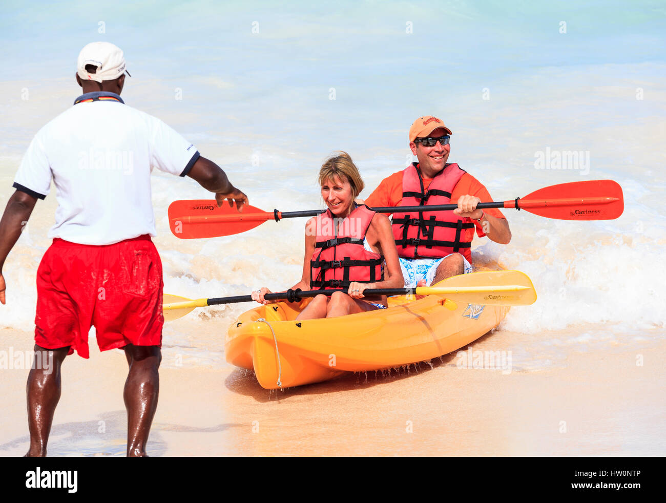 Holiday Kayaking, The Caribbean Stock Photo - Alamy