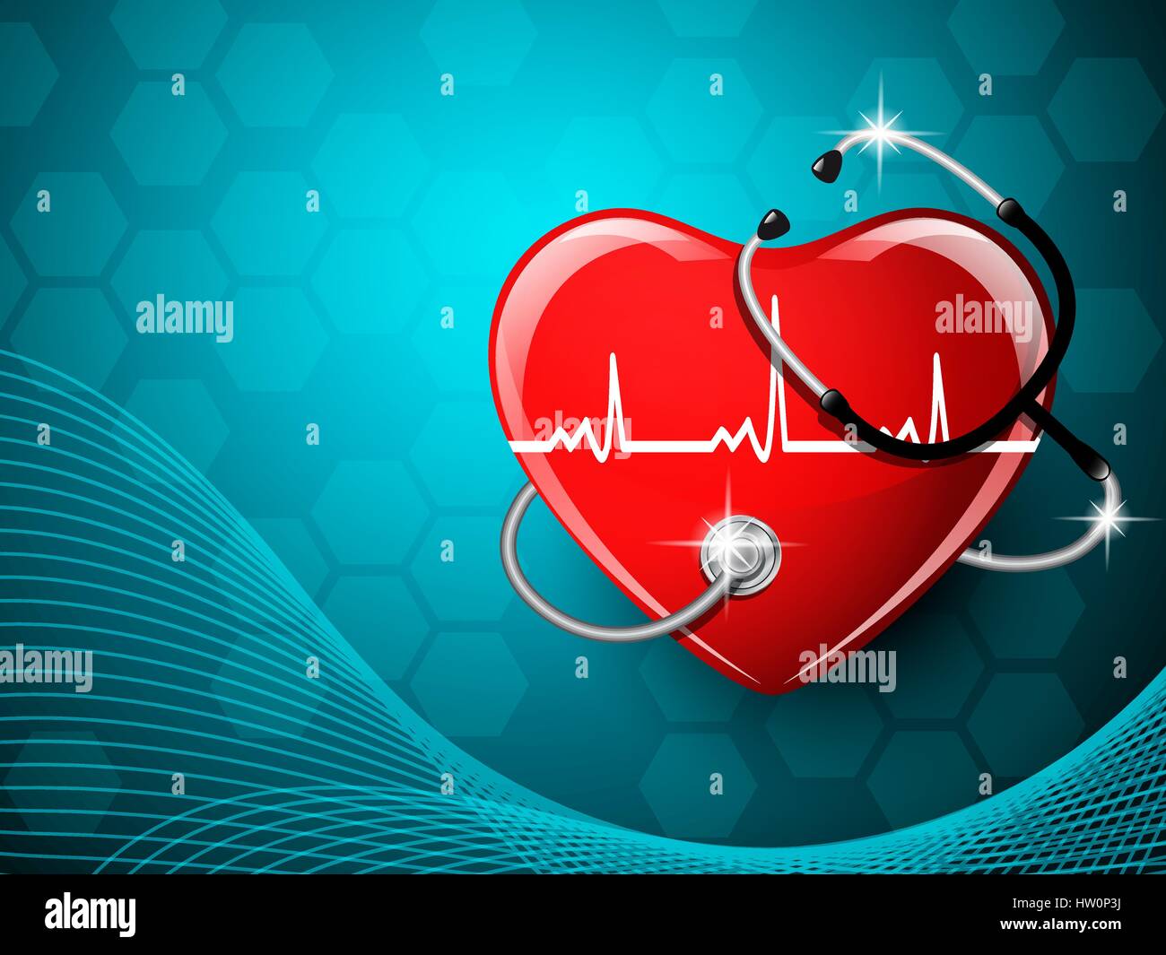 Stethoscope medical equipment and heart shape Stock Vector Image & Art ...
