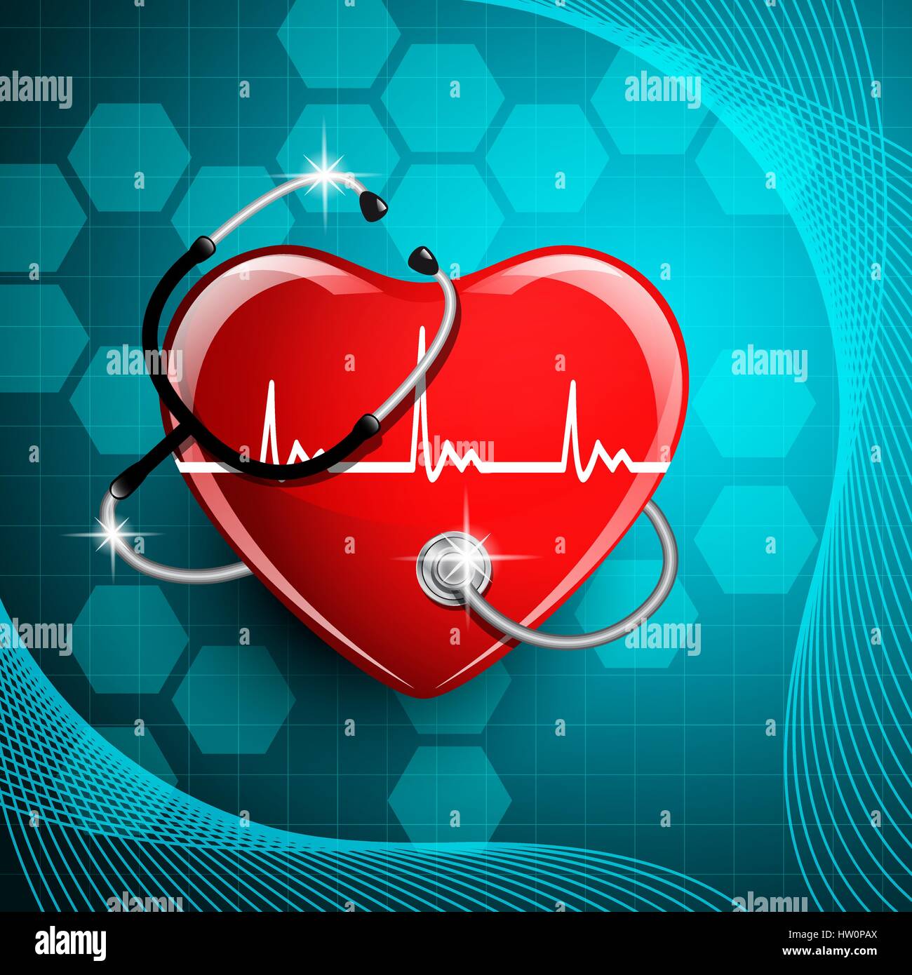 Stethoscope medical equipment and heart shape Stock Vector Image & Art ...