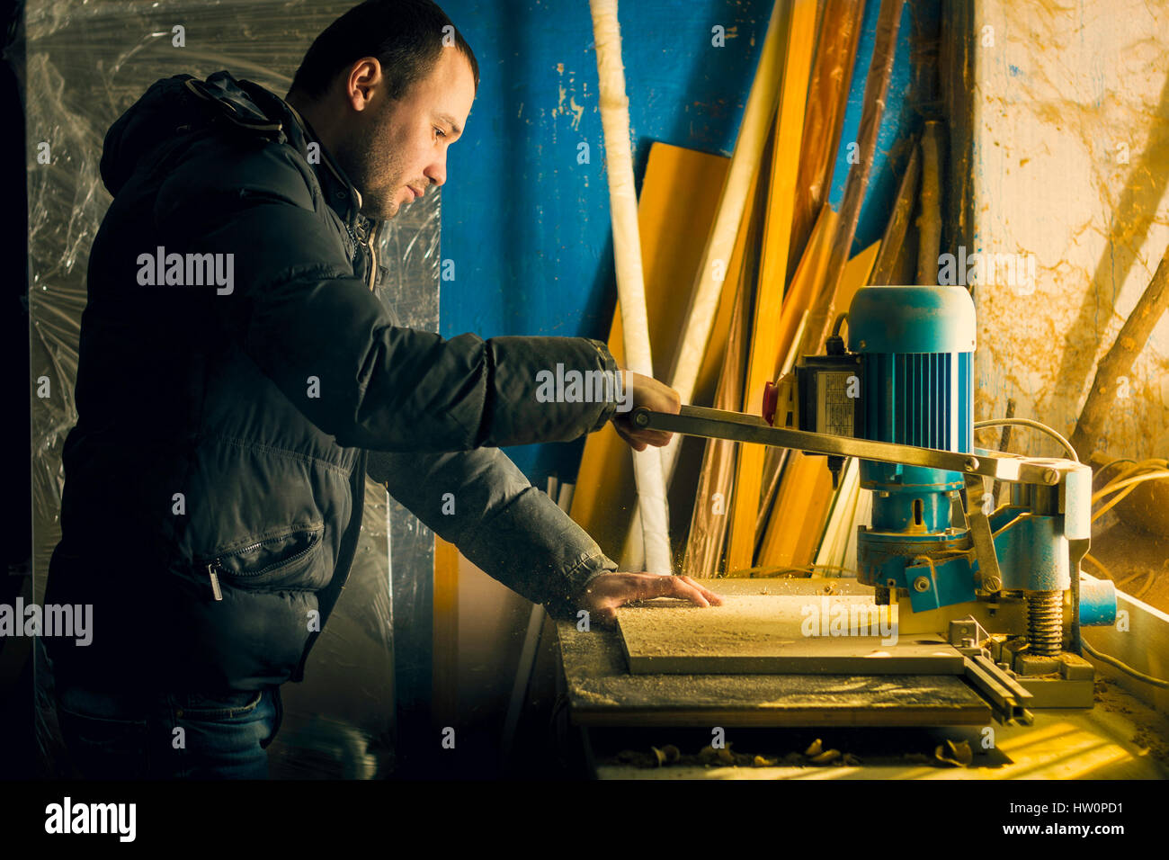 Carpenter doing work hi-res stock photography and images - Alamy