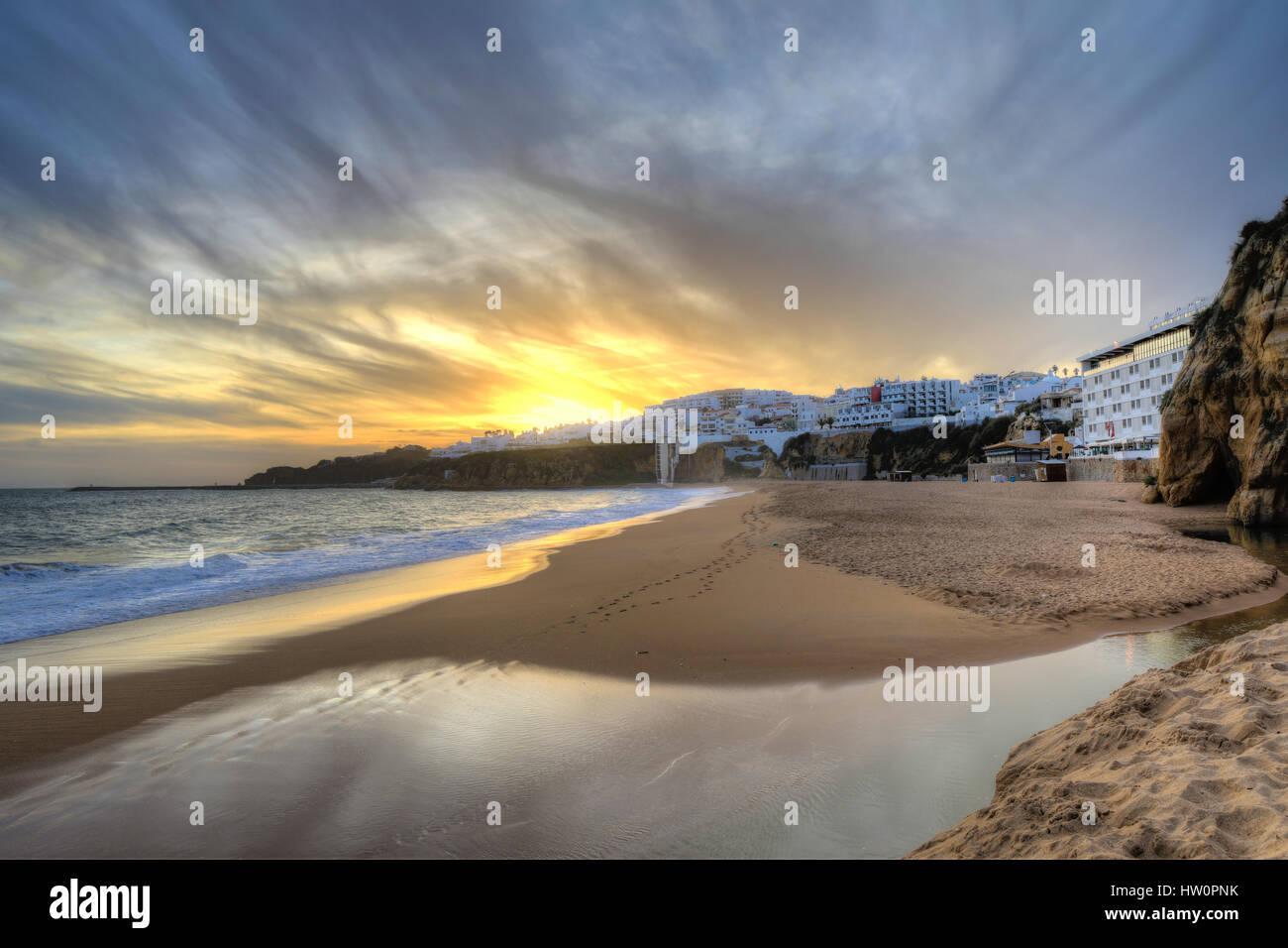 The beach in Albufeira, Portugal Stock Photo - Alamy