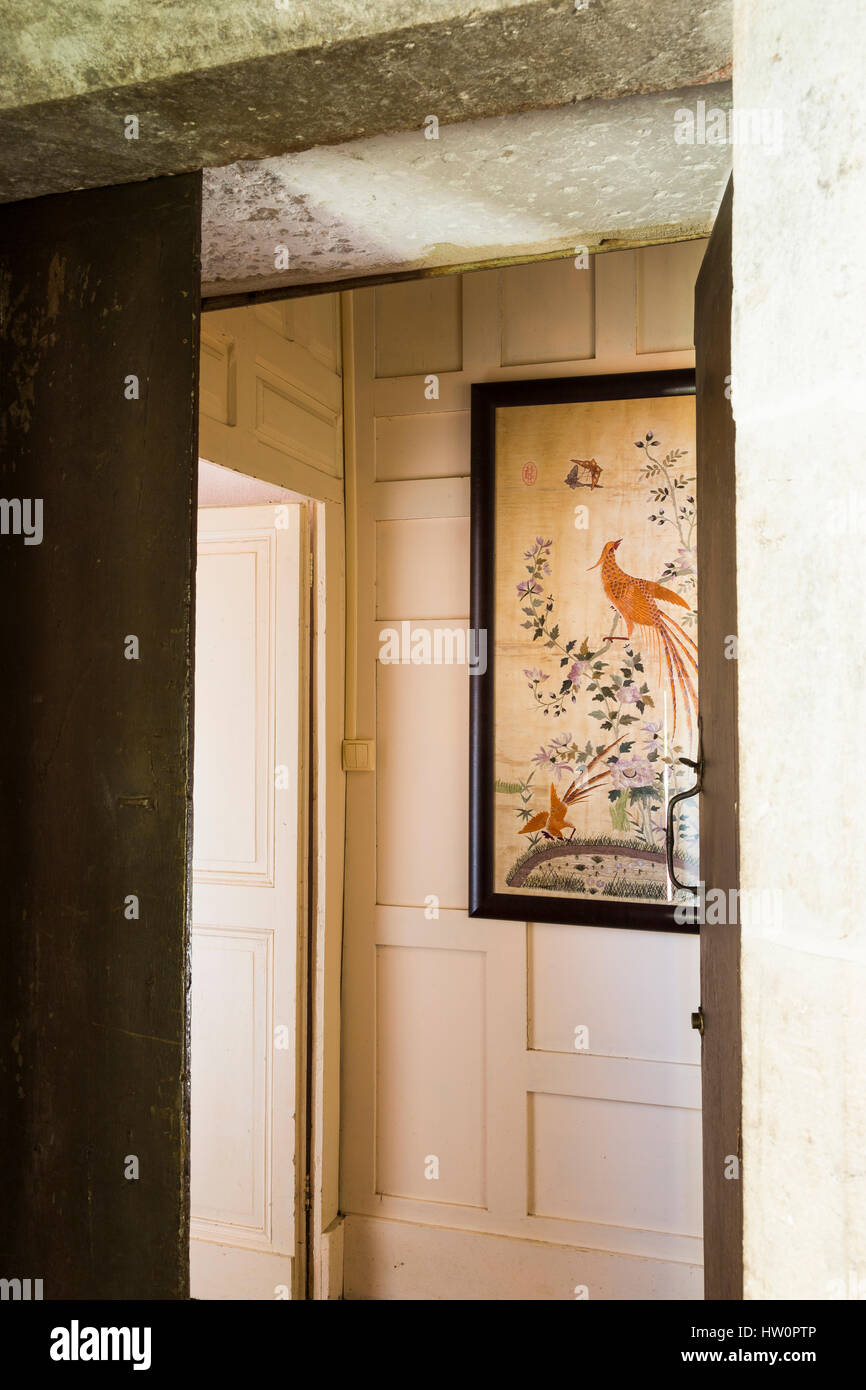 panelled hallway, french chateau, france Stock Photo - Alamy