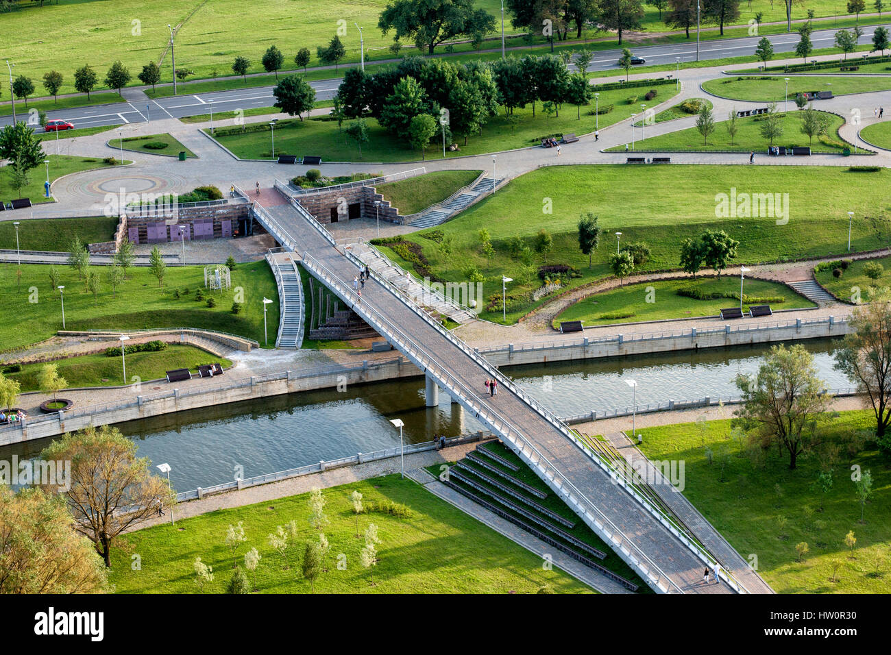bird's eye view of the landscape in summer Stock Photo - Alamy