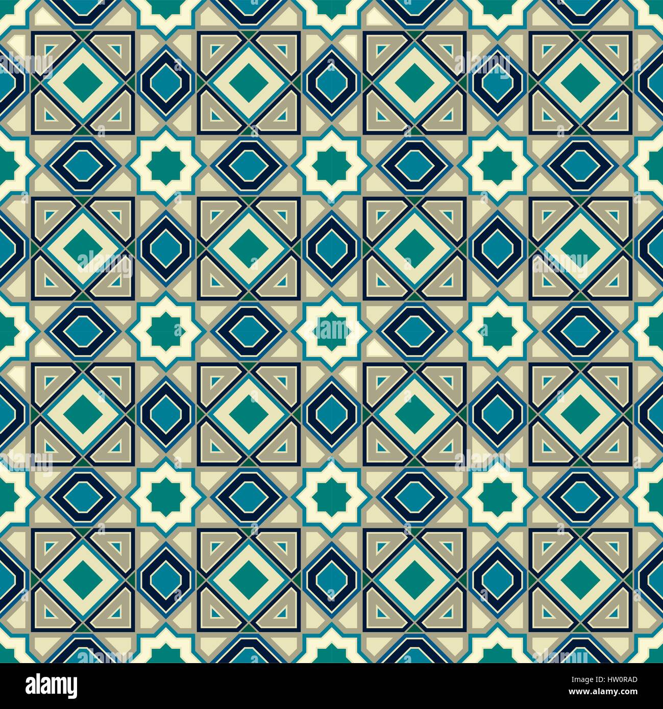 Classic Islamic seamless pattern. Arabic mosaic. Blue. Vector ...