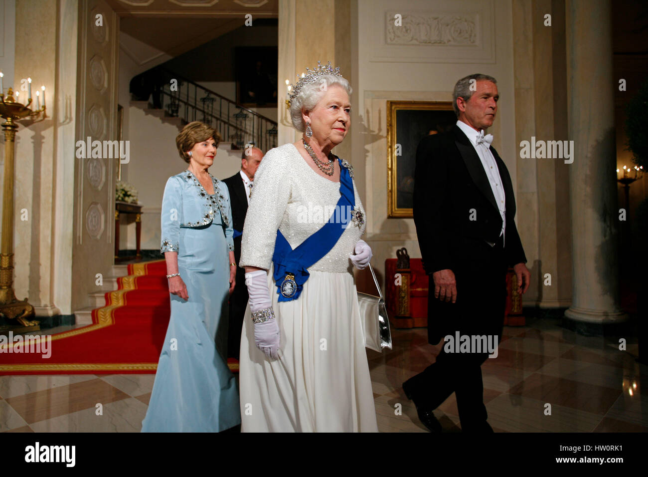 Queen Elizabeth II of the United Kingdom and President George W Bush ...