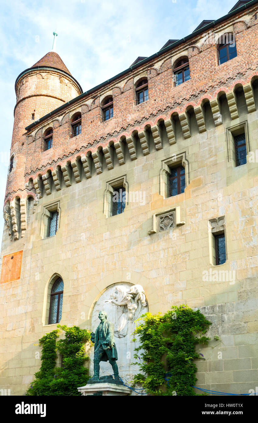 Lausanne, Switzerland - August 13, 2015: The St. Maire castle Stock ...