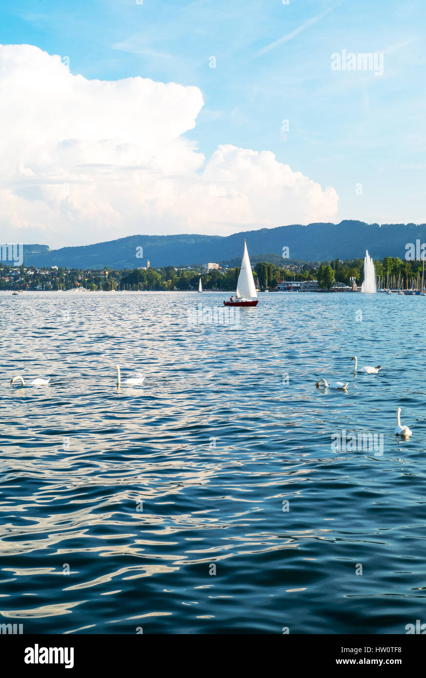 Zurich, Switzerland, panoramic view of the Zurich lake Stock Photo - Alamy