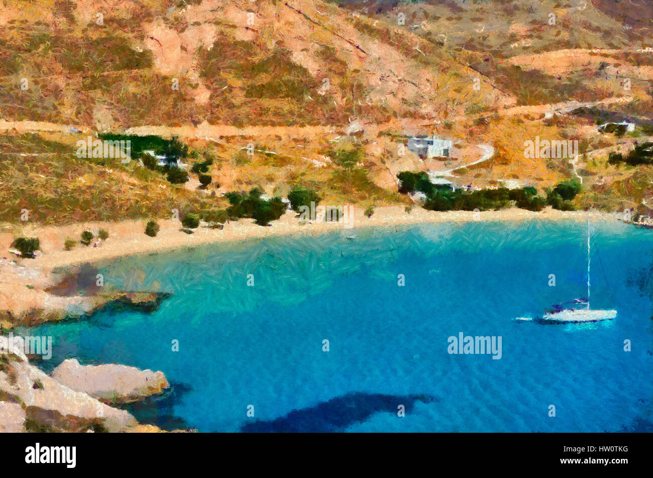 Psili Ammos beach in Serifos island, Greece Stock Photo - Alamy
