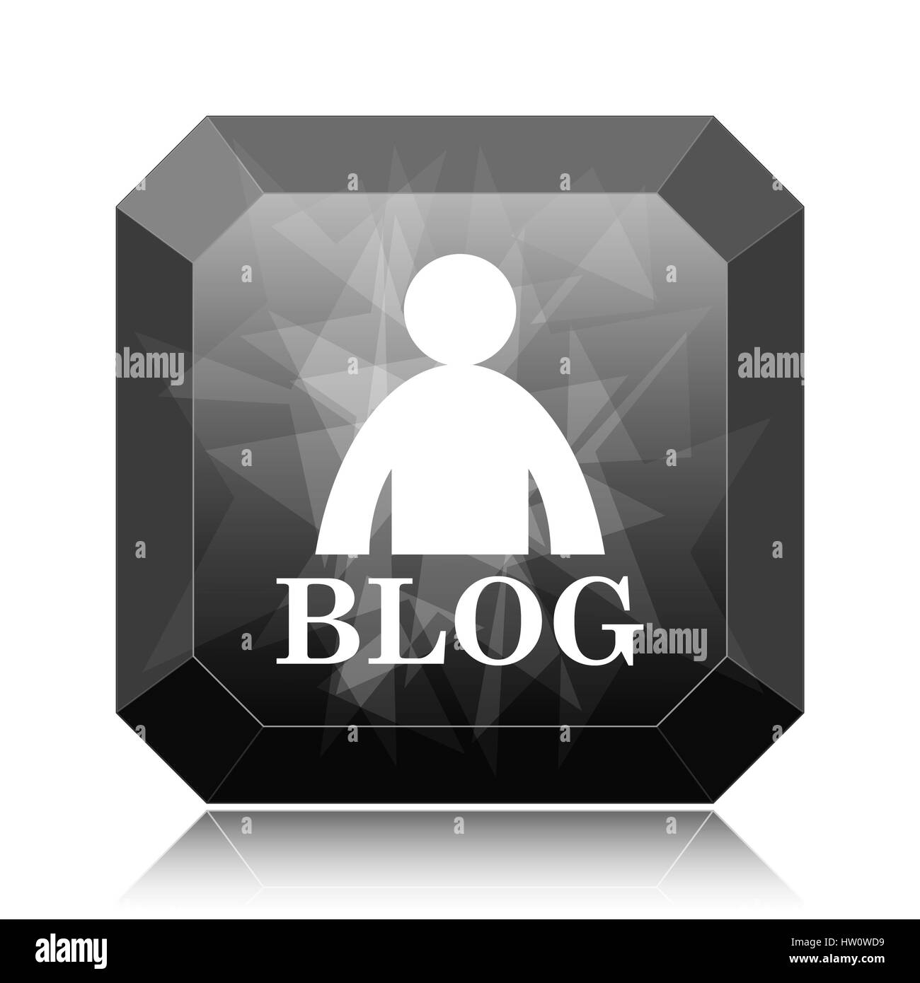Blog icon, black website button on white background Stock Photo - Alamy