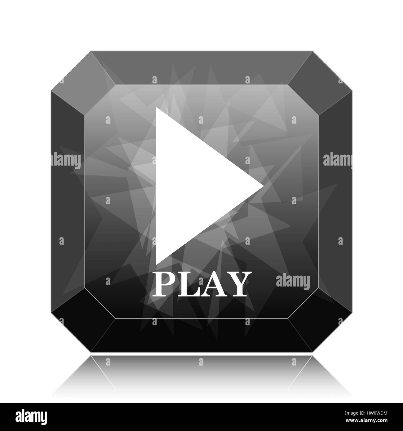 Play icon, black website button on white background Stock Photo - Alamy