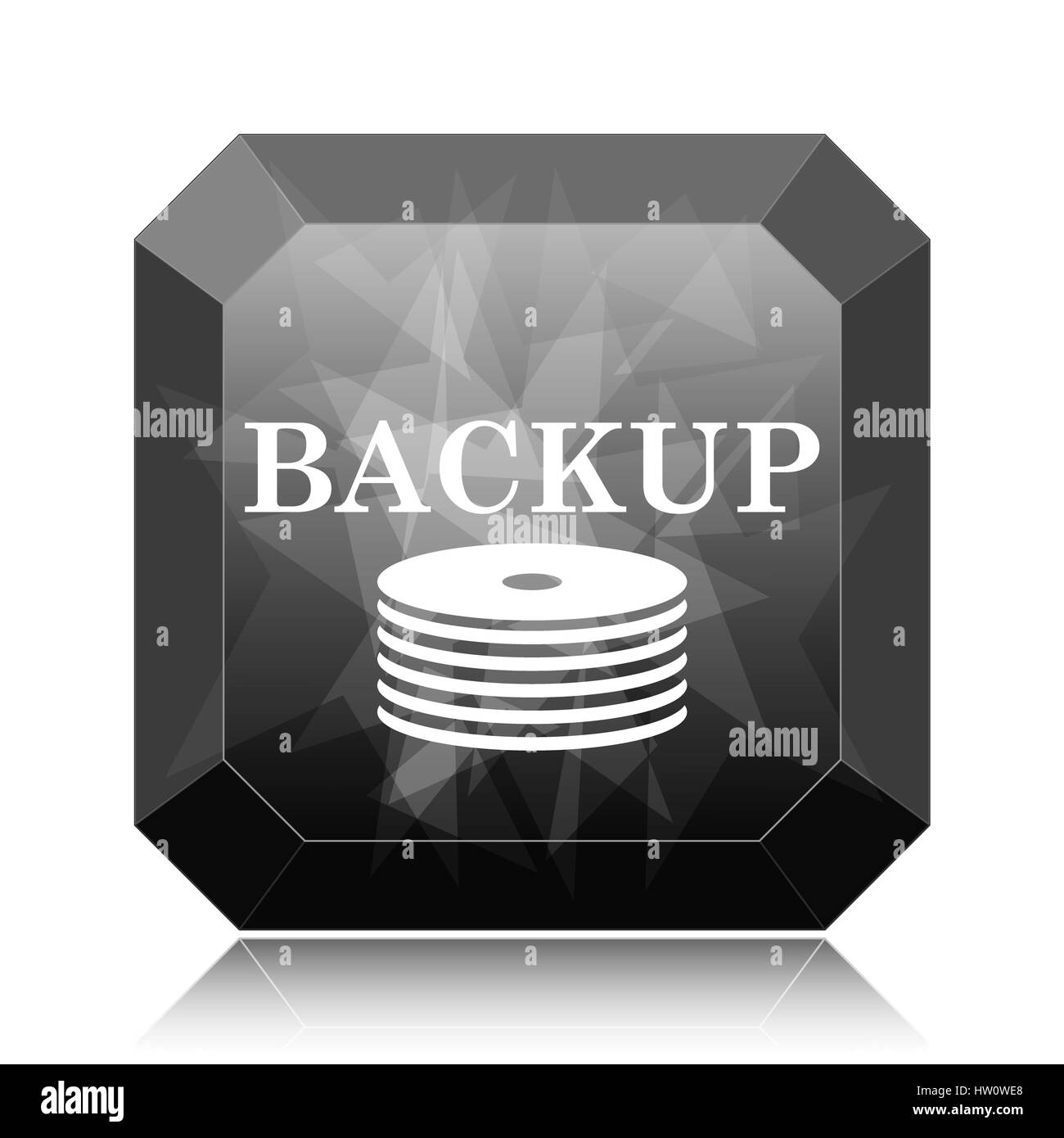 Back-up icon, black website button on white background Stock Photo - Alamy