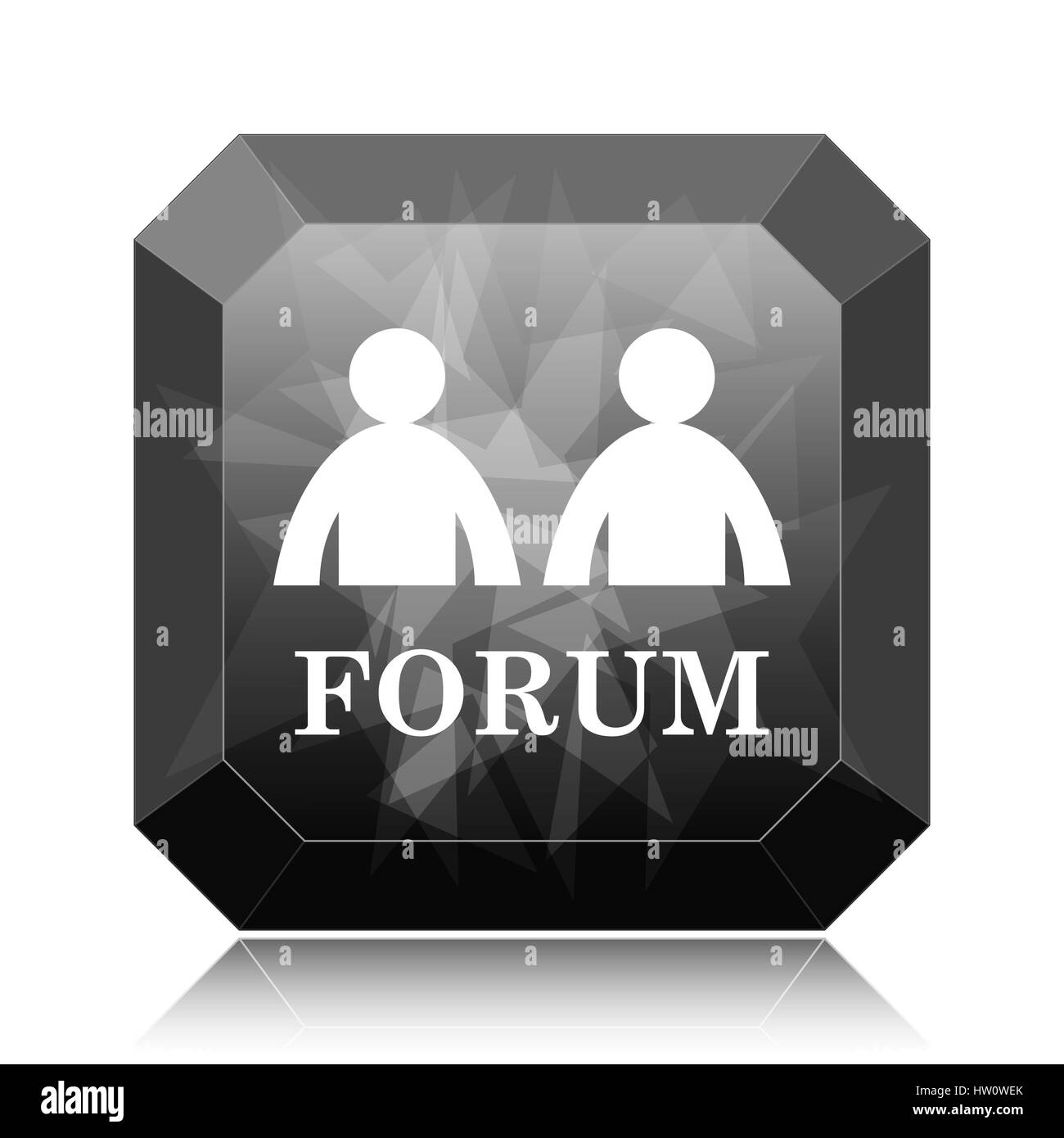 Forum icon, black website button on white background Stock Photo - Alamy
