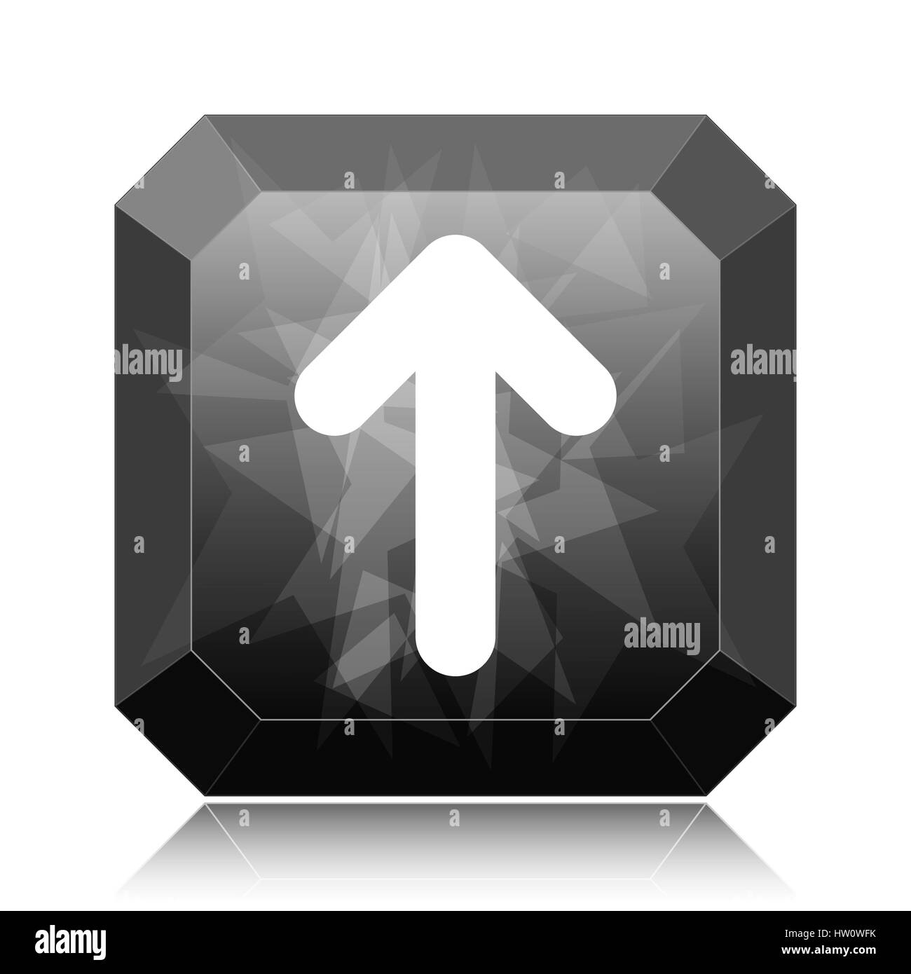 Up arrow icon, black website button on white background Stock Photo - Alamy