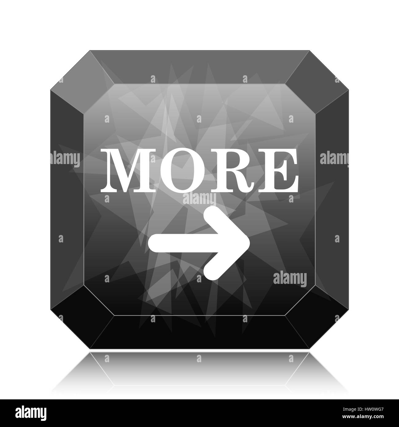 More icon, black website button on white background Stock Photo - Alamy
