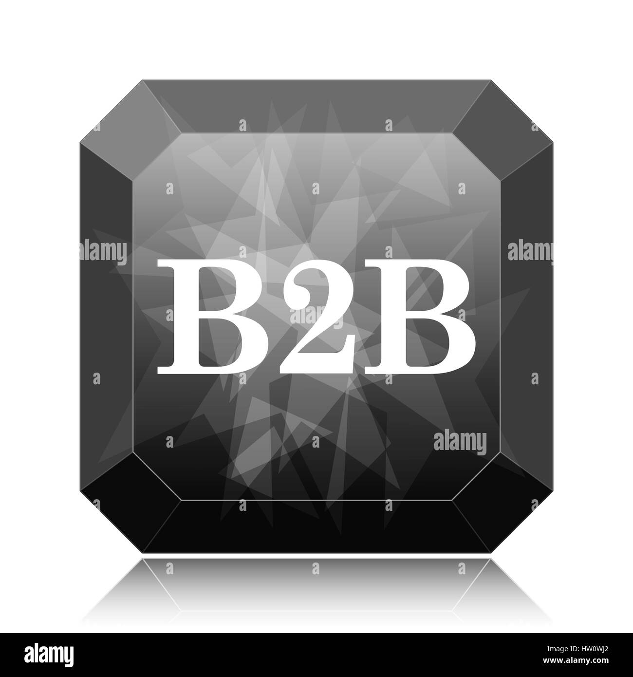B2B icon, black website button on white background Stock Photo - Alamy