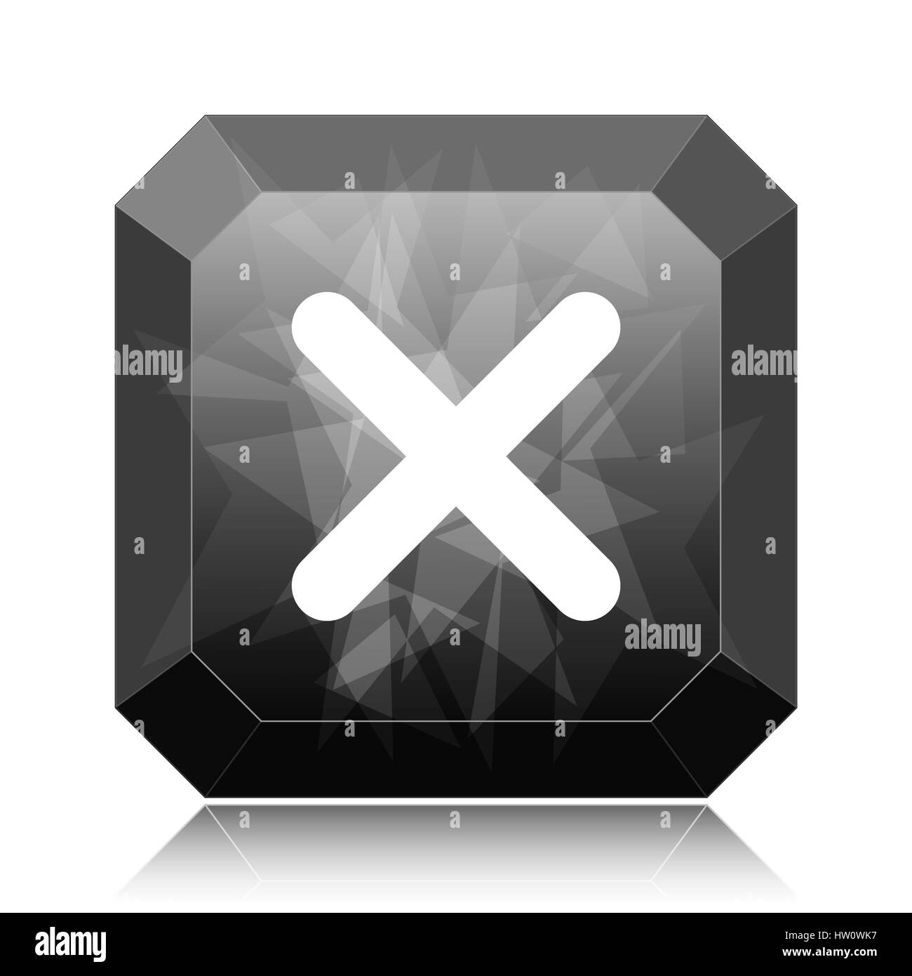 X close icon, black website button on white background Stock Photo - Alamy