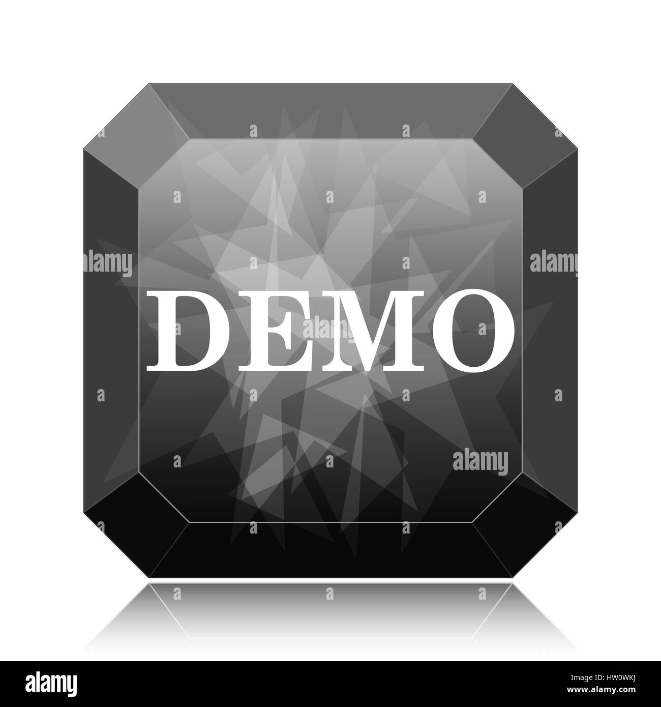 Demo icon, black website button on white background Stock Photo - Alamy